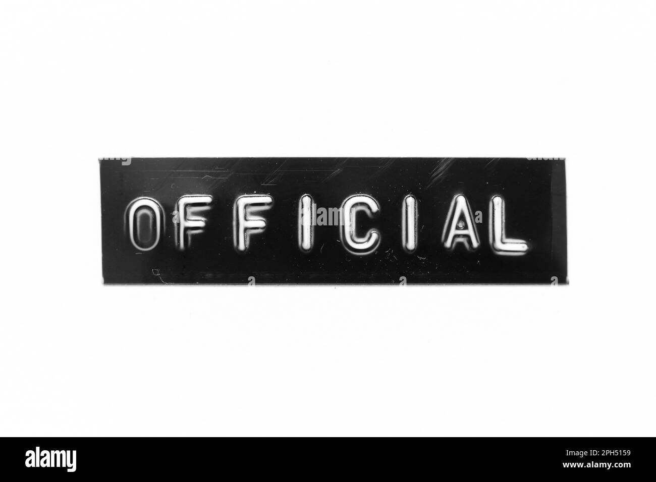 Black color banner that have embossed letter with word official on ...