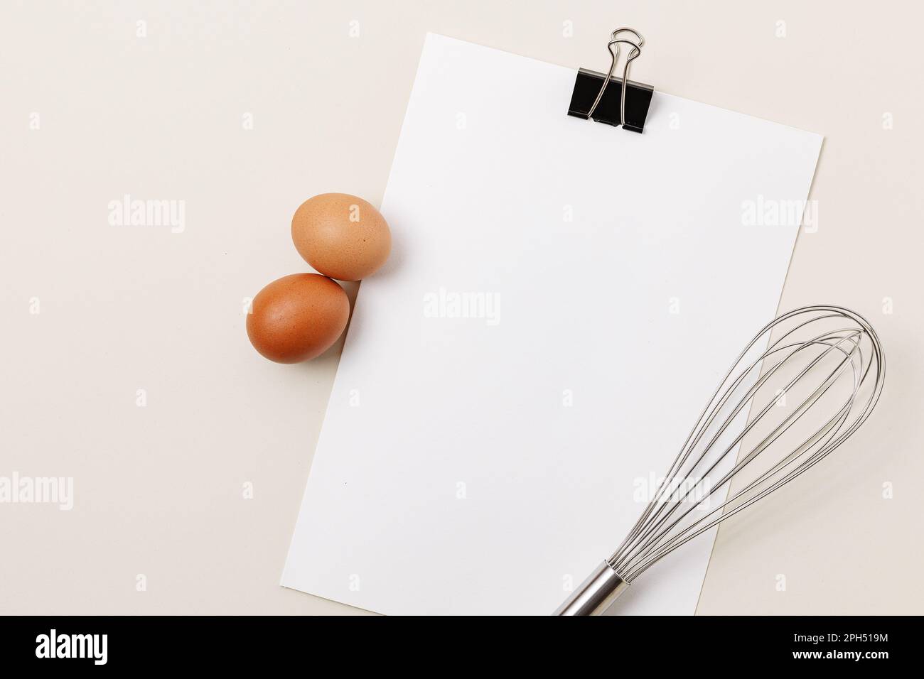 Blank recipe notepad for cooking and baking on the light table ...