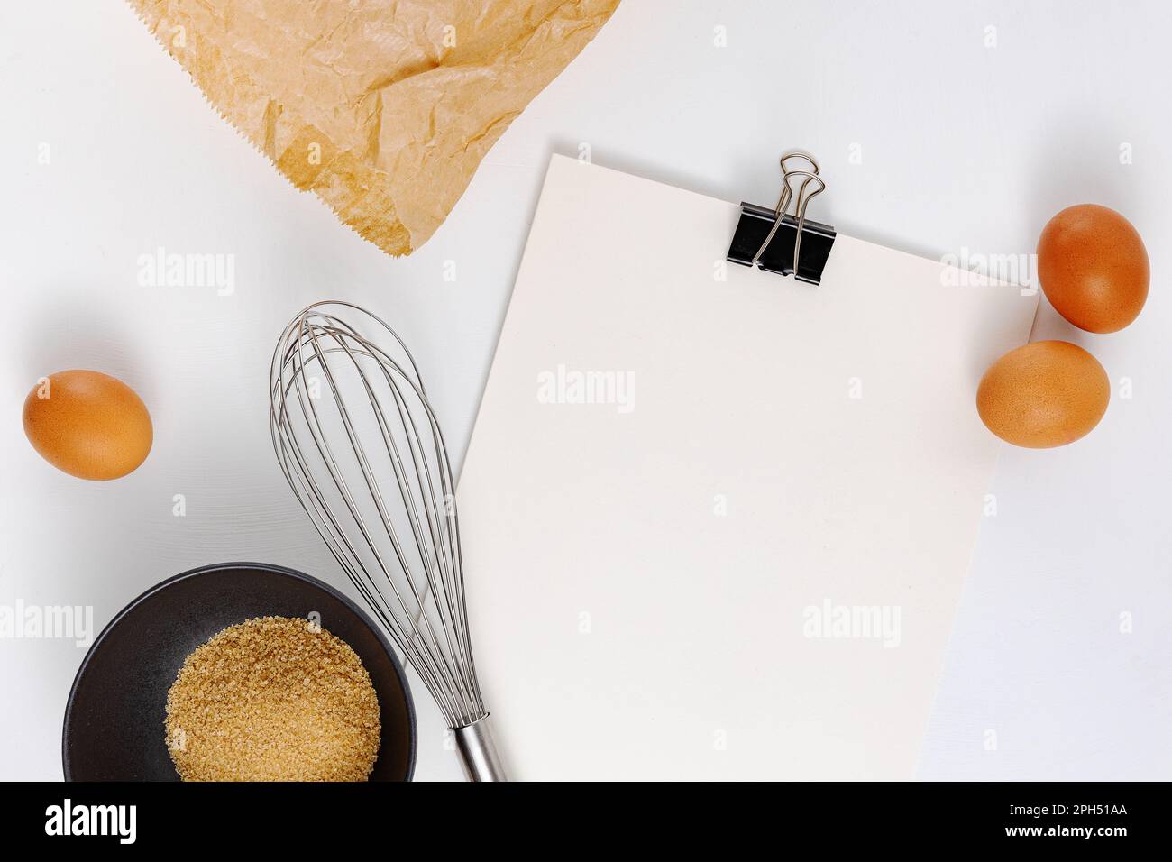 Blank recipe notepad for cooking and baking on the light table ...