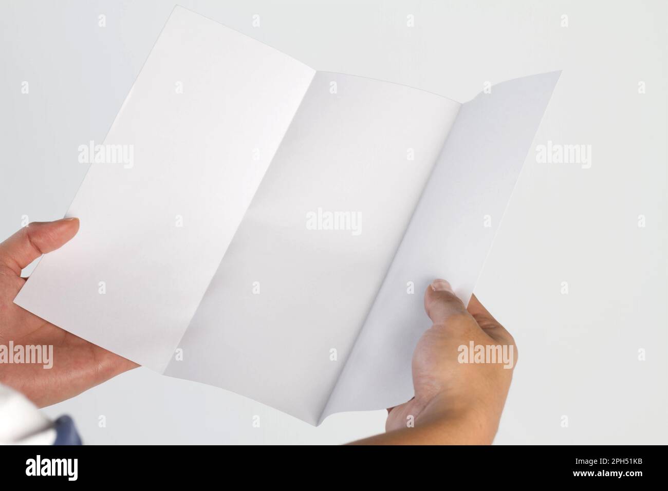 DL Tri-Fold Brochure with Hand Stock Photo - Alamy