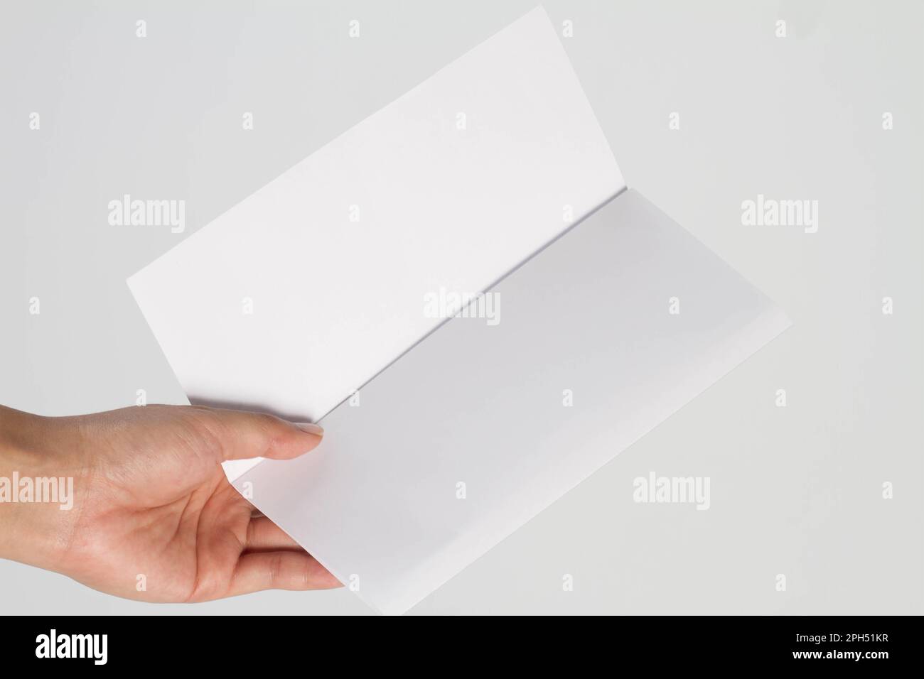 DL Tri-Fold Brochure with Hand Stock Photo - Alamy