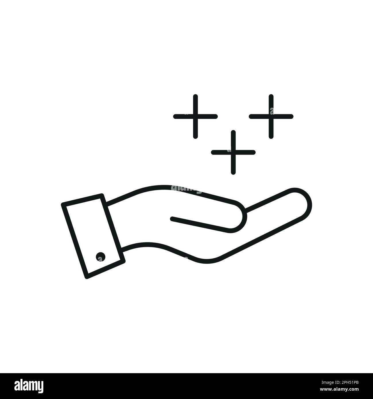 Value-added icon. Service offer symbol . line icon isolated on white ...