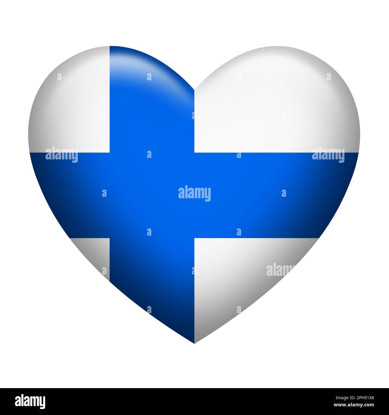 Heart shape of Finland insignia isolated on white Stock Photo - Alamy
