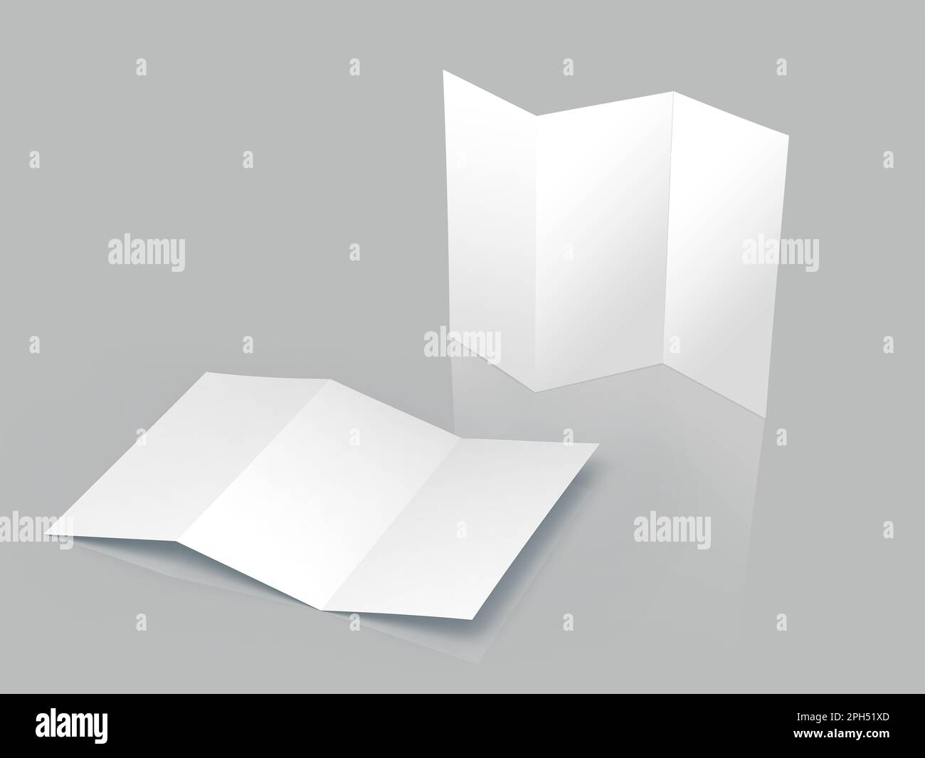 DL Tri-Fold Brochure 3D Rendering Stock Photo - Alamy