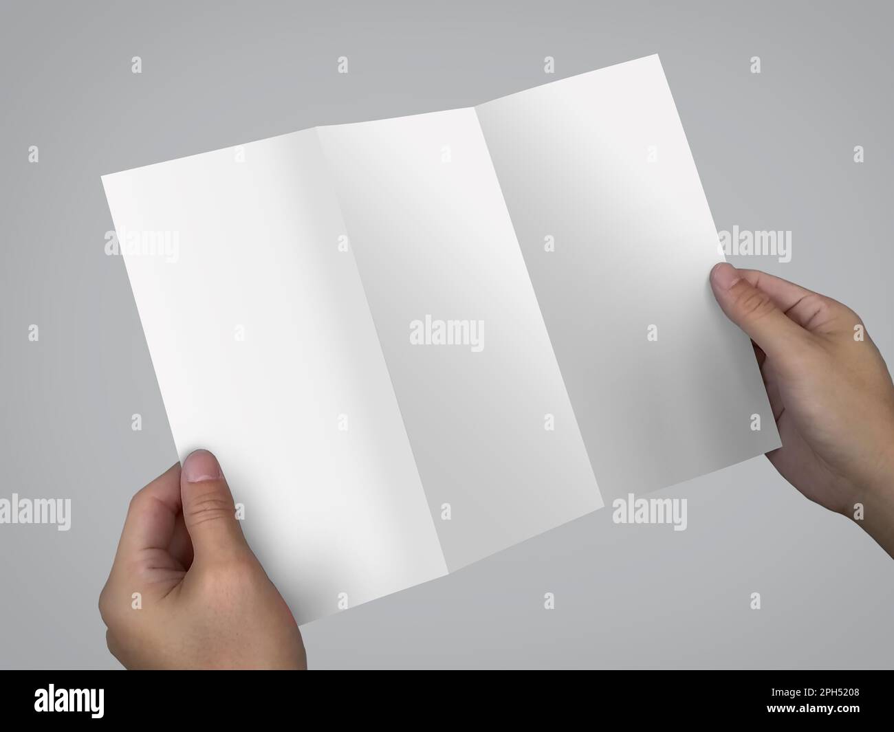 DL Tri-Fold Brochure with Hand Stock Photo - Alamy