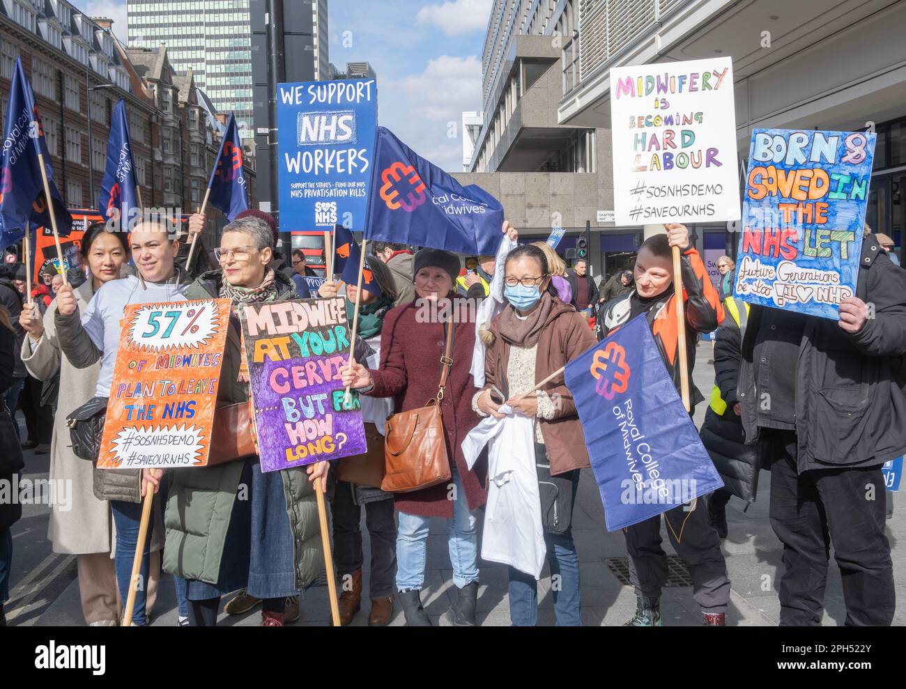 Protesters at the SOS NHS National Demo in London, supporting striking ...
