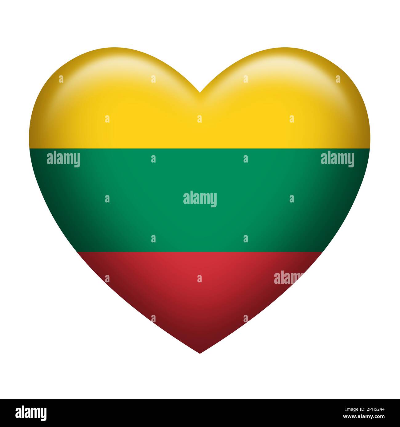 Heart shape of Lithuanian insignia isolated on white Stock Photo - Alamy