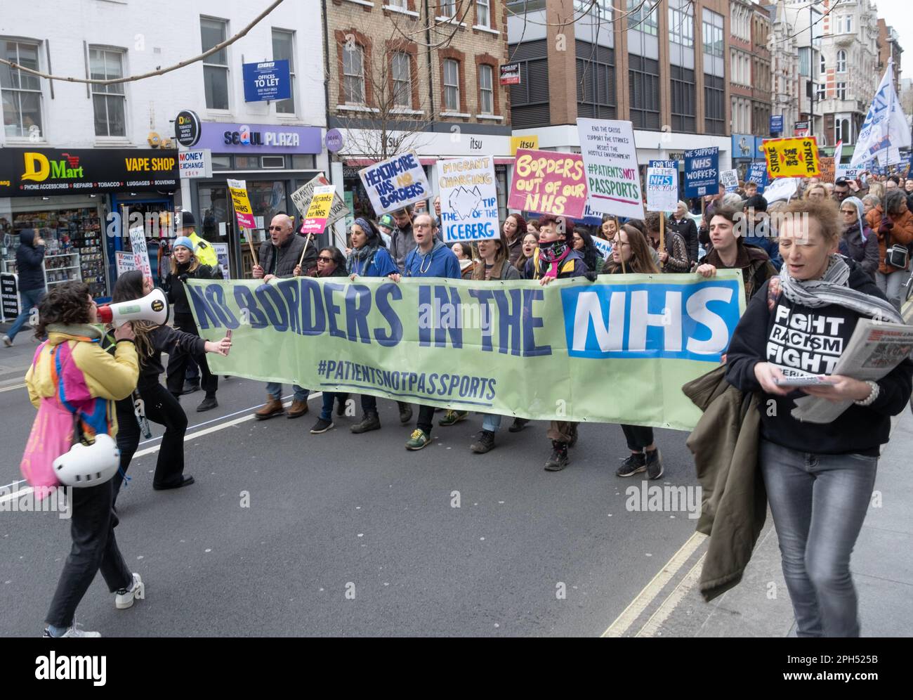 Protesters at the SOS NHS National Demo in London, supporting striking ...