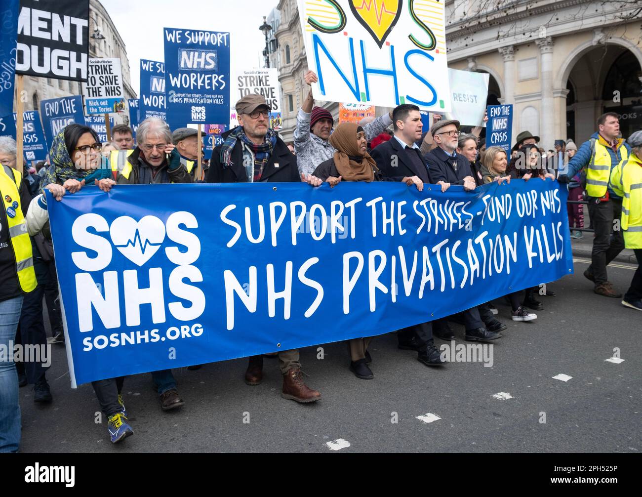 Protesters at the SOS NHS National Demo in London, supporting striking ...