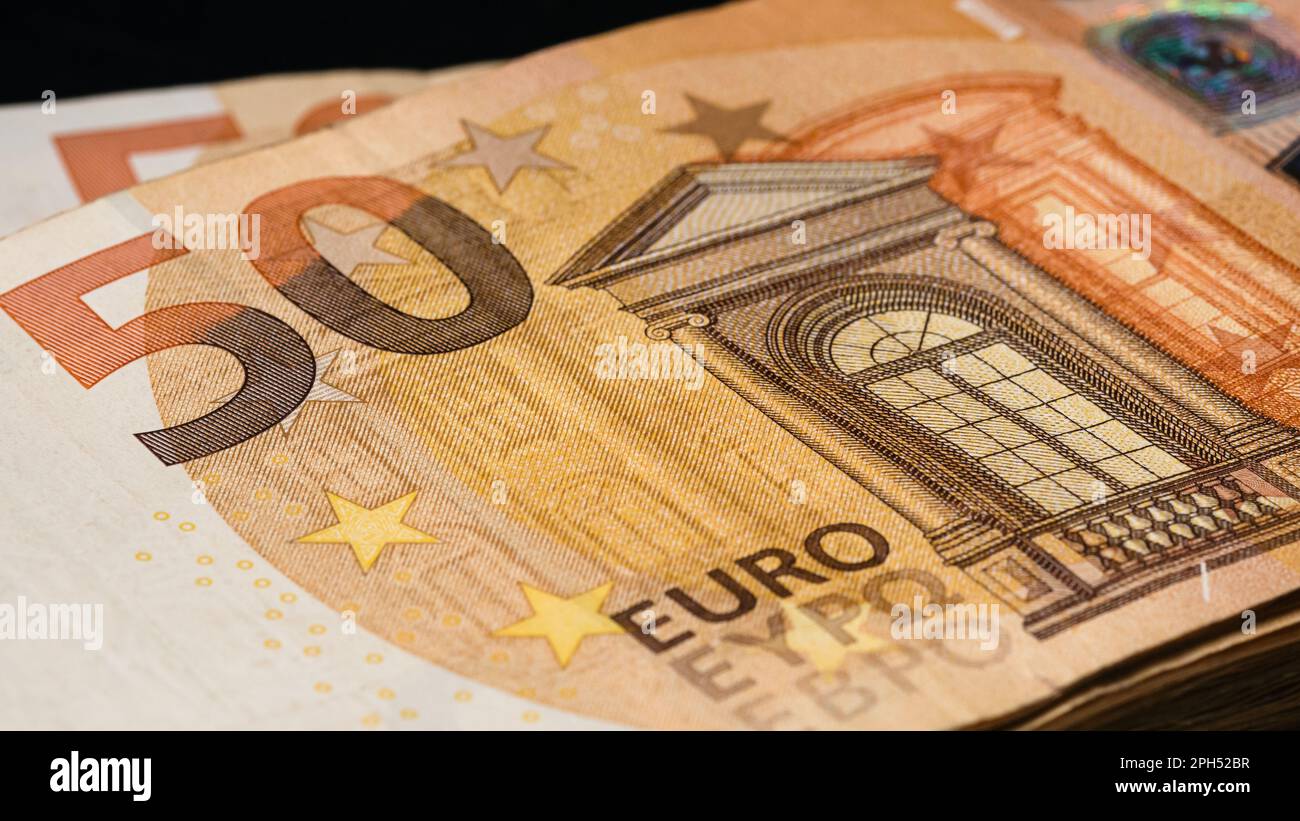 EURO currency. Europe inflation, EUR money. European Union curreny ...