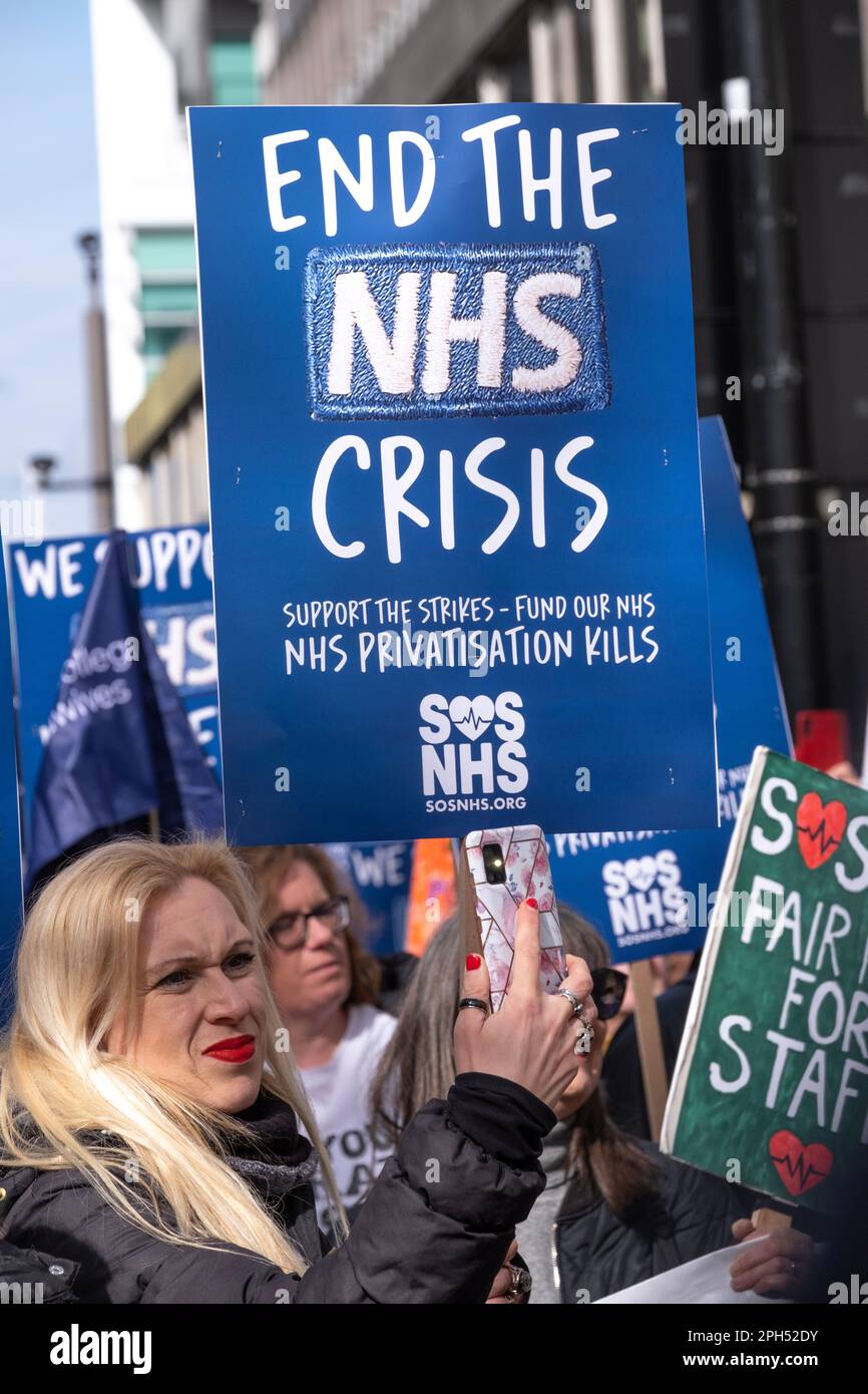 Protesters at the SOS NHS National Demo in London, supporting striking ...