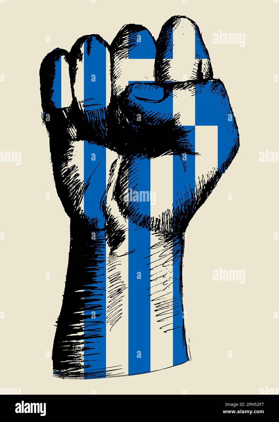 Sketch illustration of a fist with Greek insignia Stock Photo - Alamy Sketch illustration of a fist with Greek insignia Stock Photo - Alamy