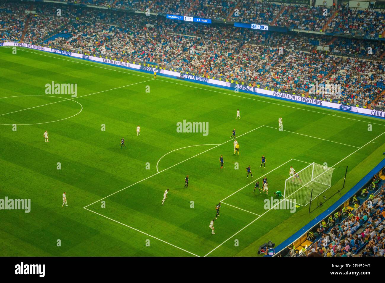 Real Madrid versus Leganes football match. Santiago Bernabeu stadium ...