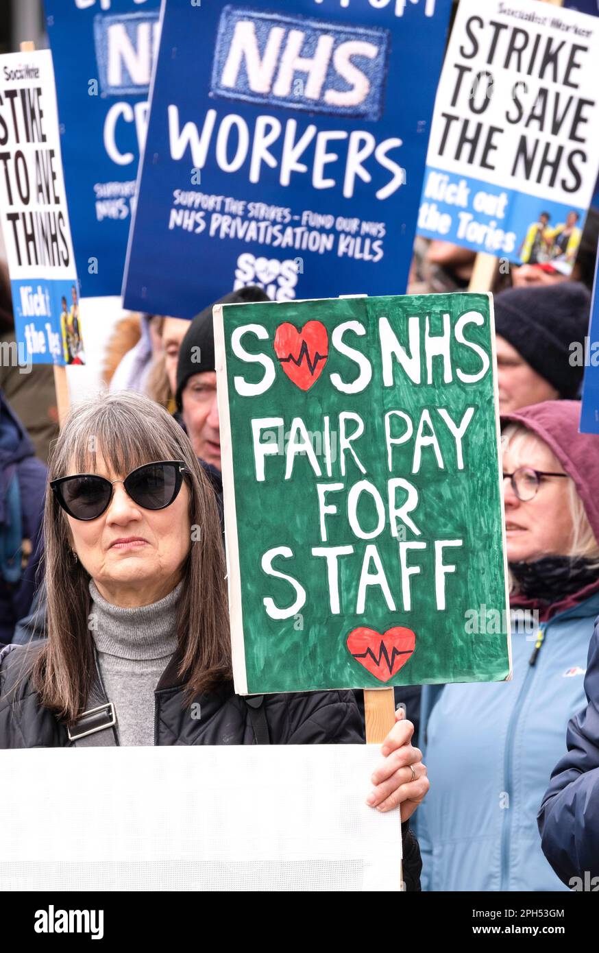 Protesters at the SOS NHS National Demo in London, supporting striking ...