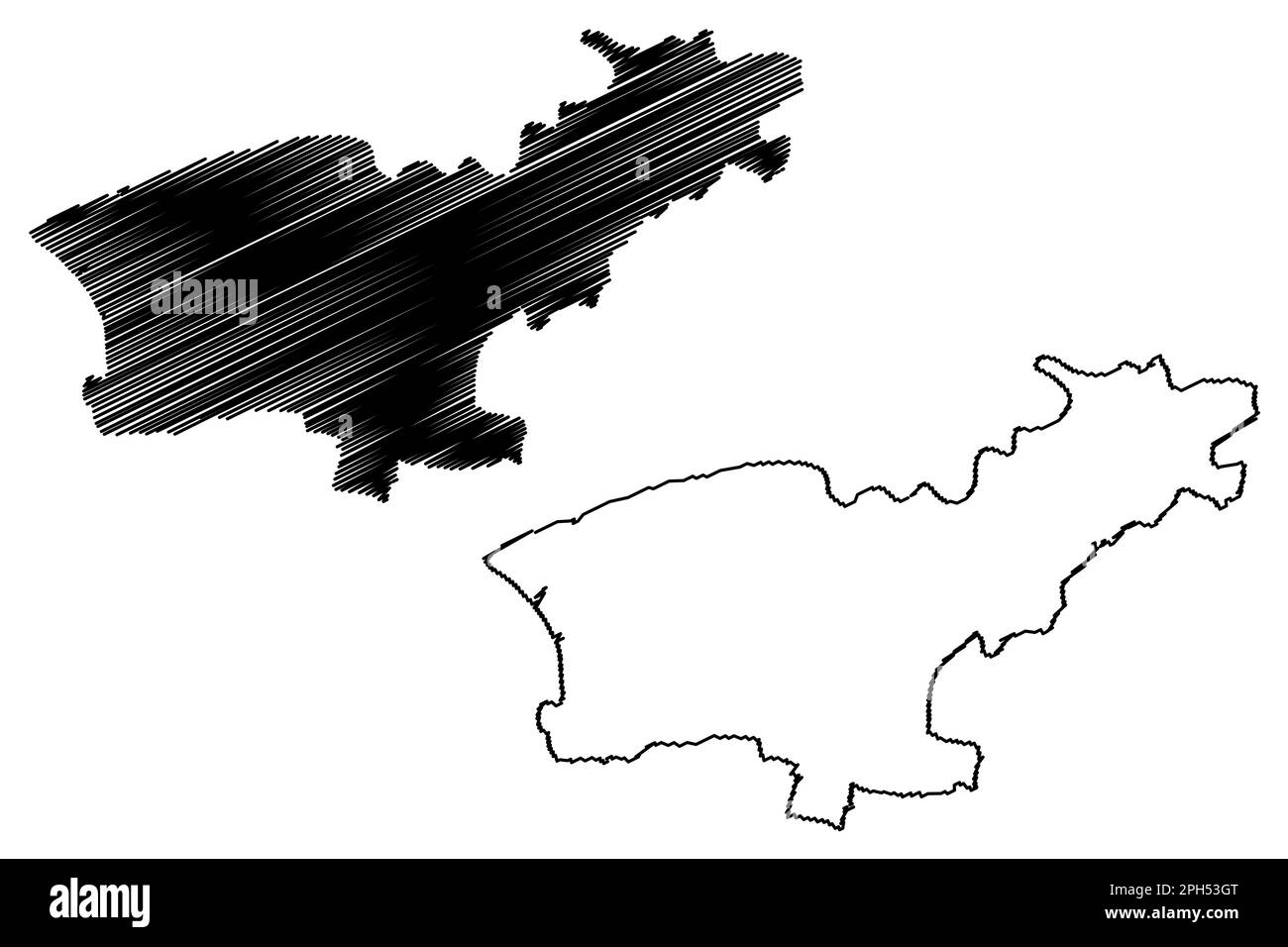 Map of lancashire Black and White Stock Photos & Images - Alamy