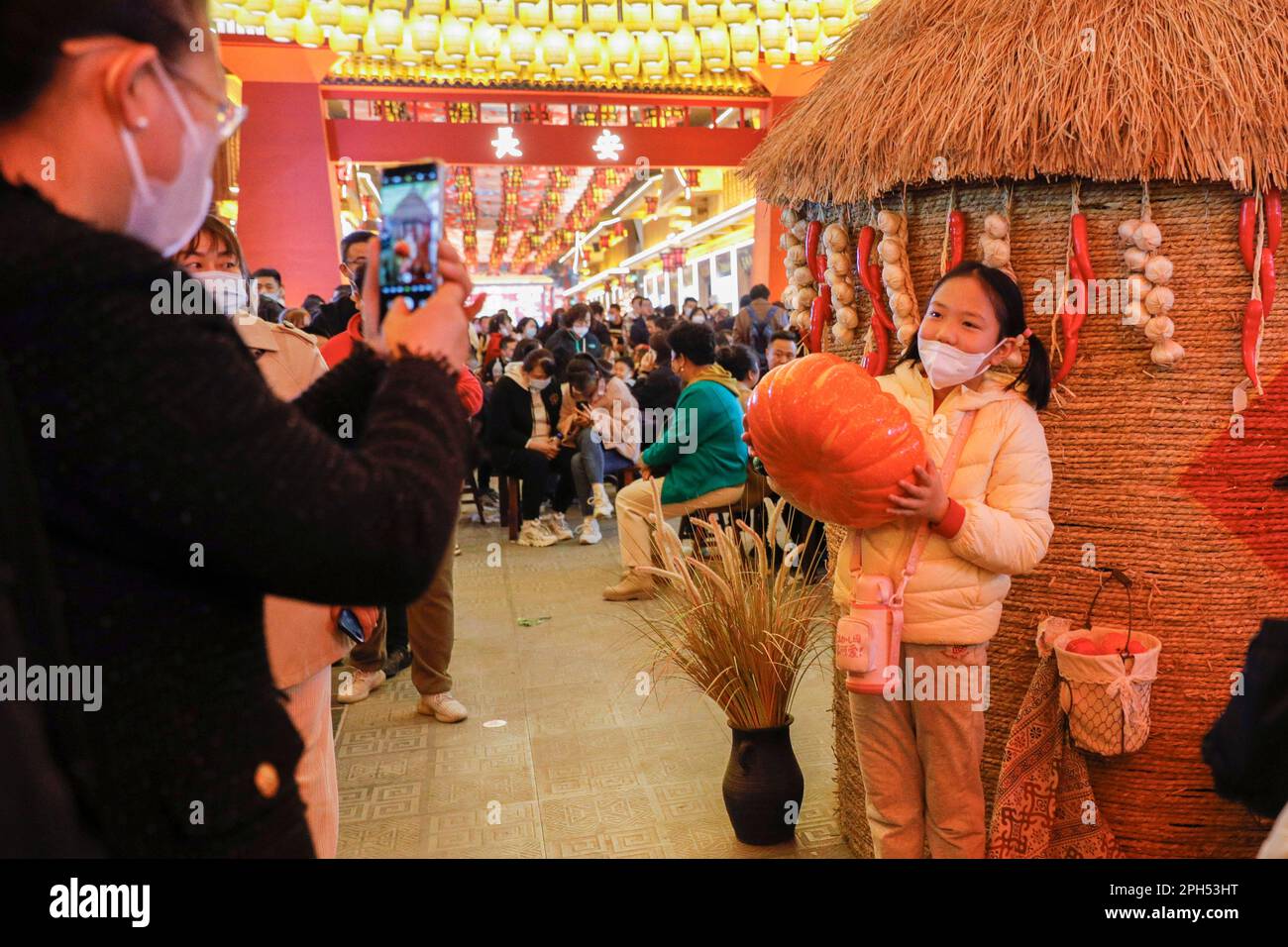 Lanzhou, China's Gansu Province. 25th Mar, 2023. A girl poses for ...