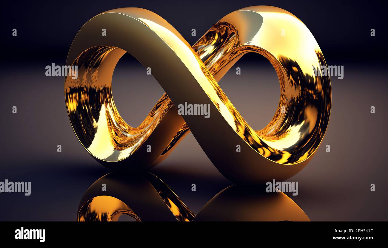 3d golden infinity symbol hi-res stock photography and images - Alamy