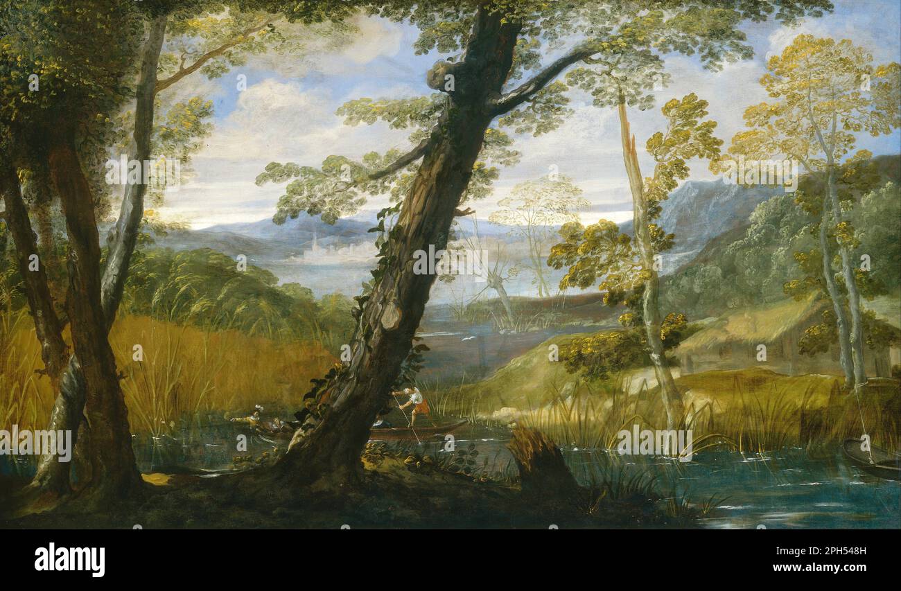 River Landscape circa 1590 by Annibale Carracci Stock Photo - Alamy