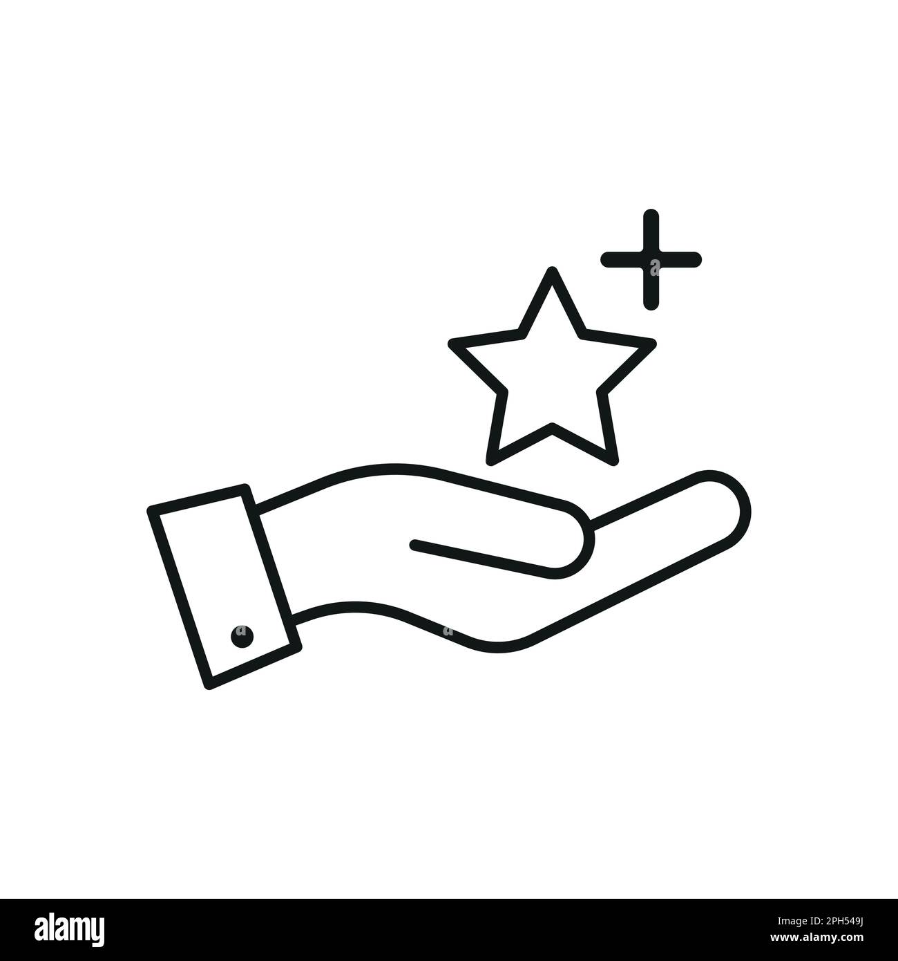 Value-added icon. Service offer symbol . line icon isolated on white ...