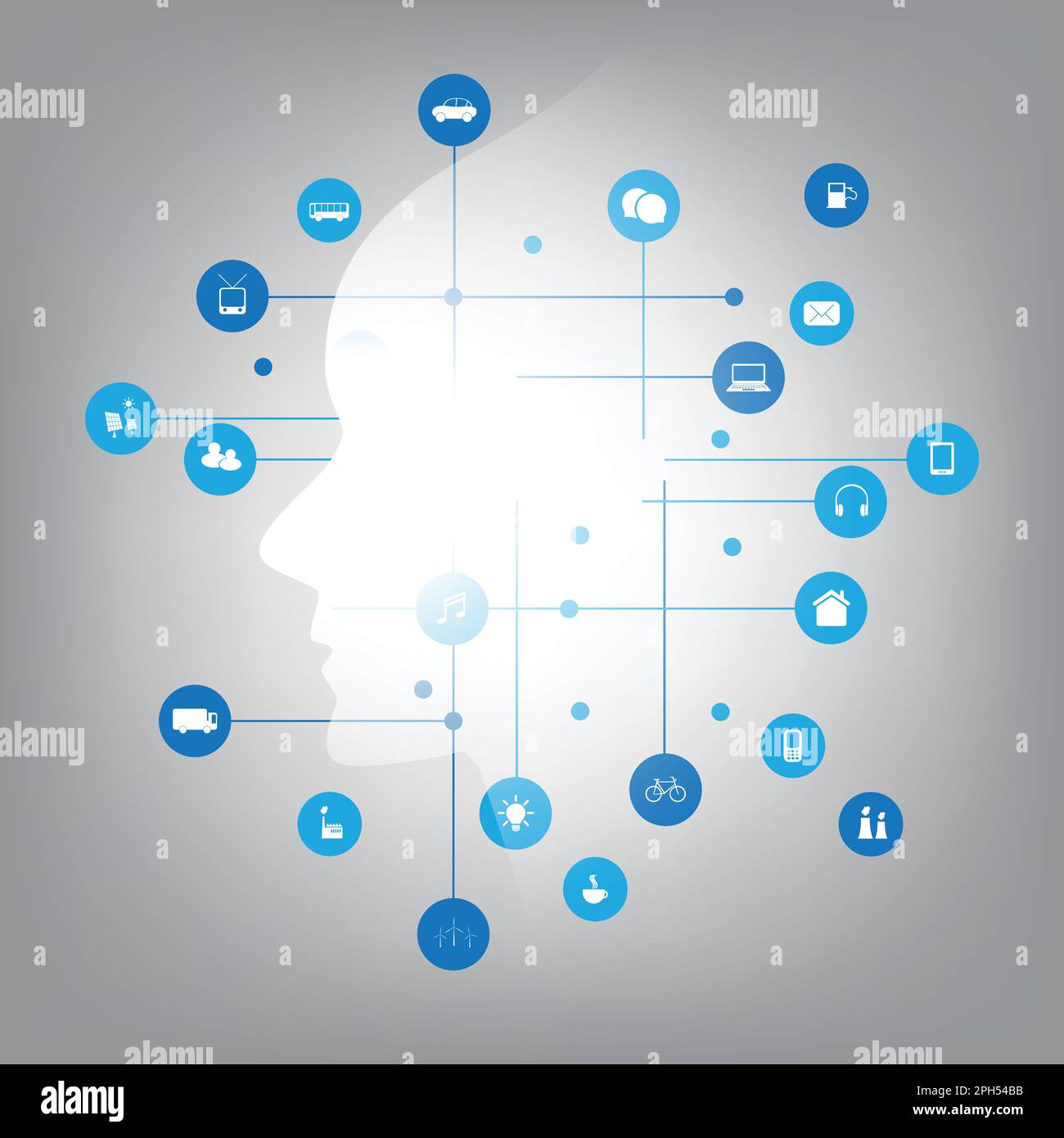 Modern Style Futuristic Machine Learning, Artificial Intelligence, Cloud Computing and IoT ...