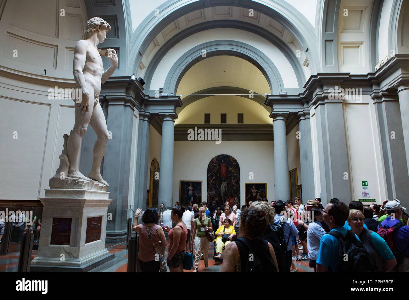 Florence, Italy - Jun 17, 2014: Tourist visit the Accademia Gallery ...