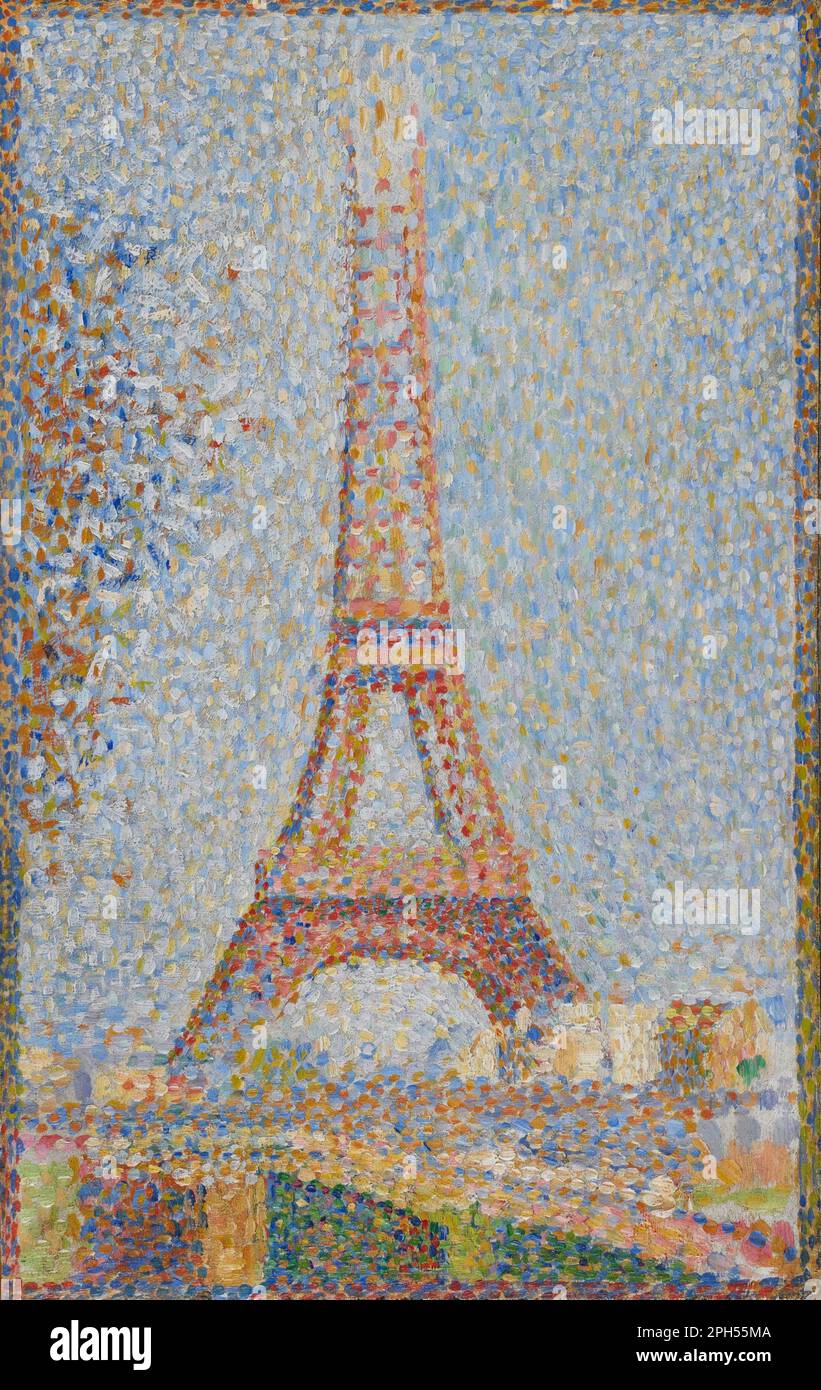 The Eiffel Tower circa 1889 by Georges Seurat Stock Photo - Alamy