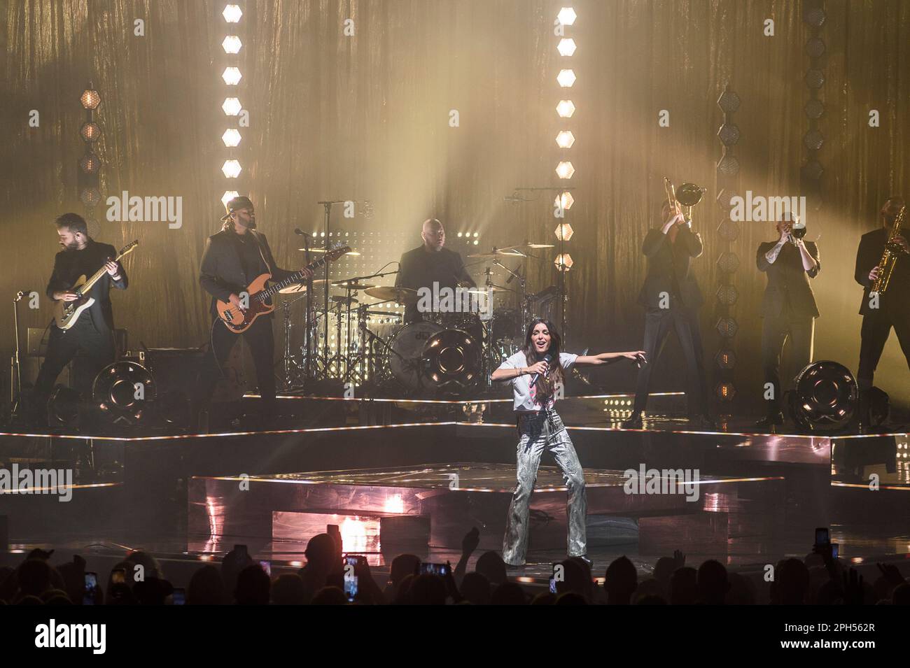 The french singer woman Jenifer in concert in Brussels | La chanteuse ...