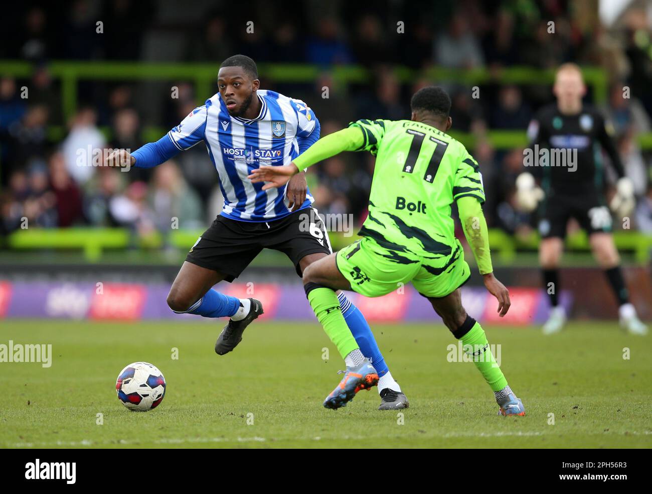 Sheffield Wednesday's Dominic Iorfa (left) and Forest Green Rovers ...