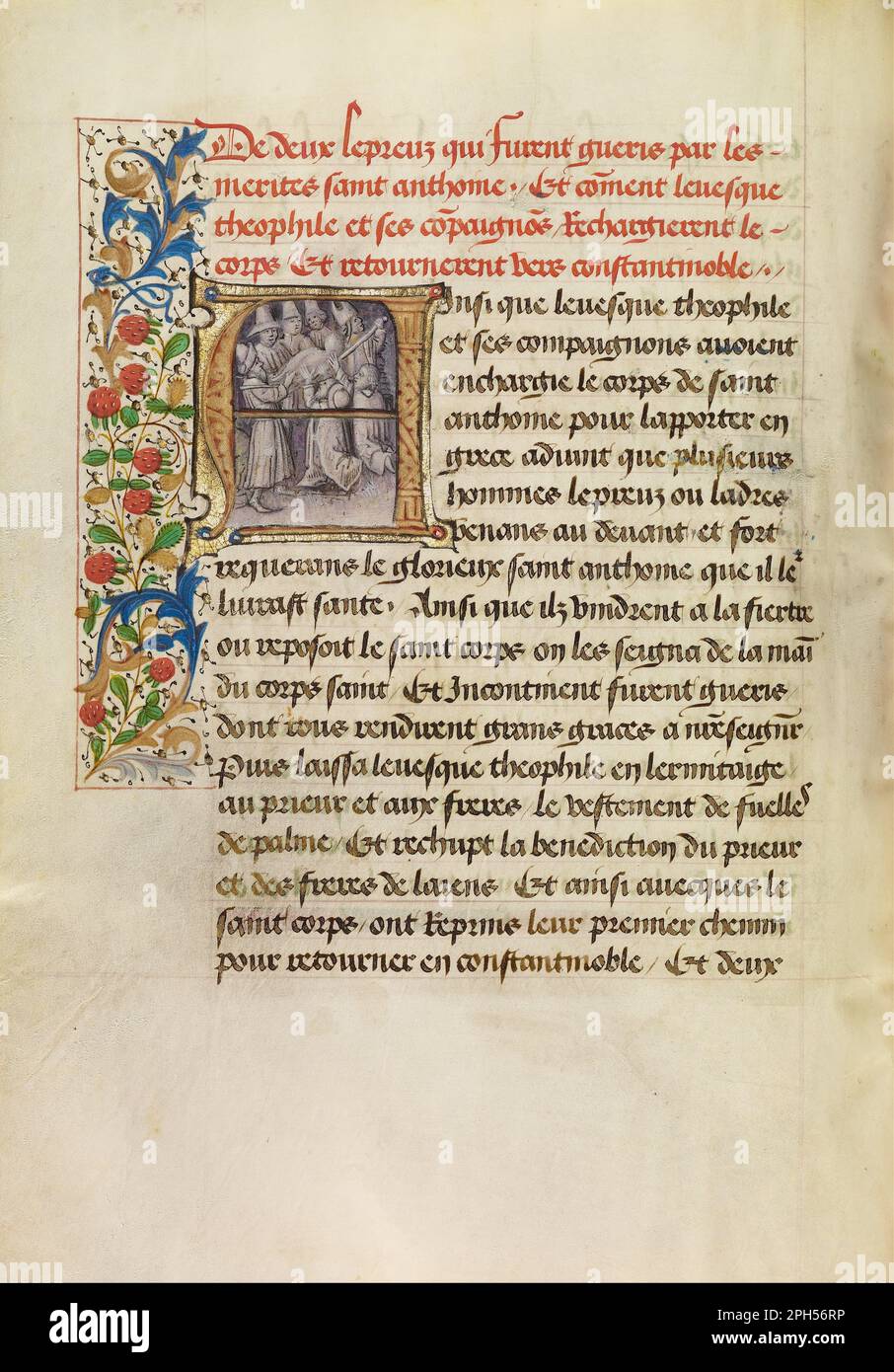 Initial A: The Body of Saint Anthony Transported to Constantinople and ...