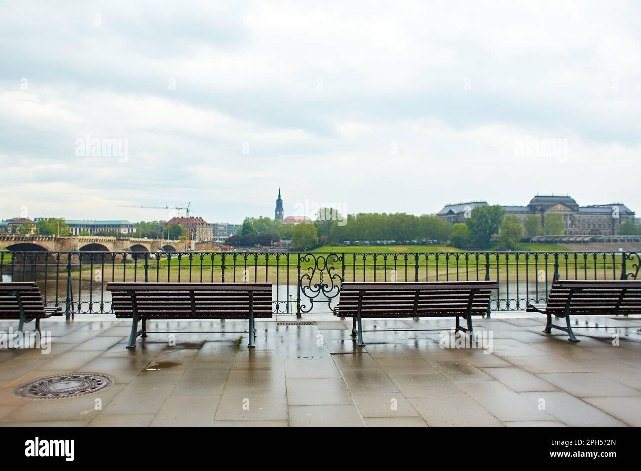 minimalist benches for relaxing in the alley of the city Stock Photo ...