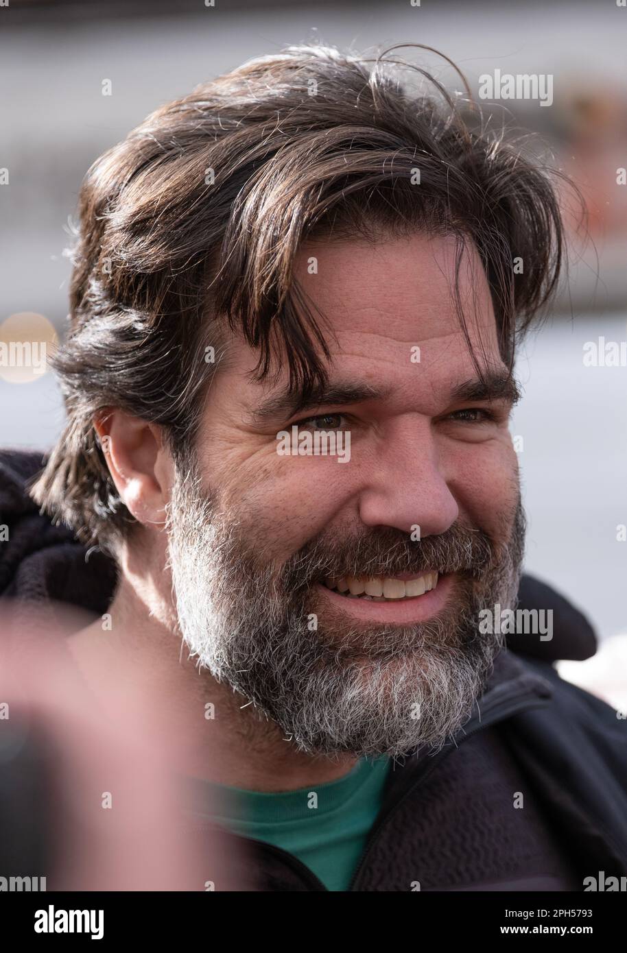 Actor Rob Delaney speaking at the SOS NHS National Demo in London ...