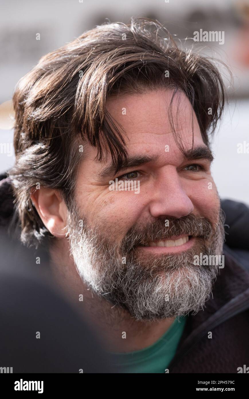 Actor Rob Delaney speaking at the SOS NHS National Demo in London ...