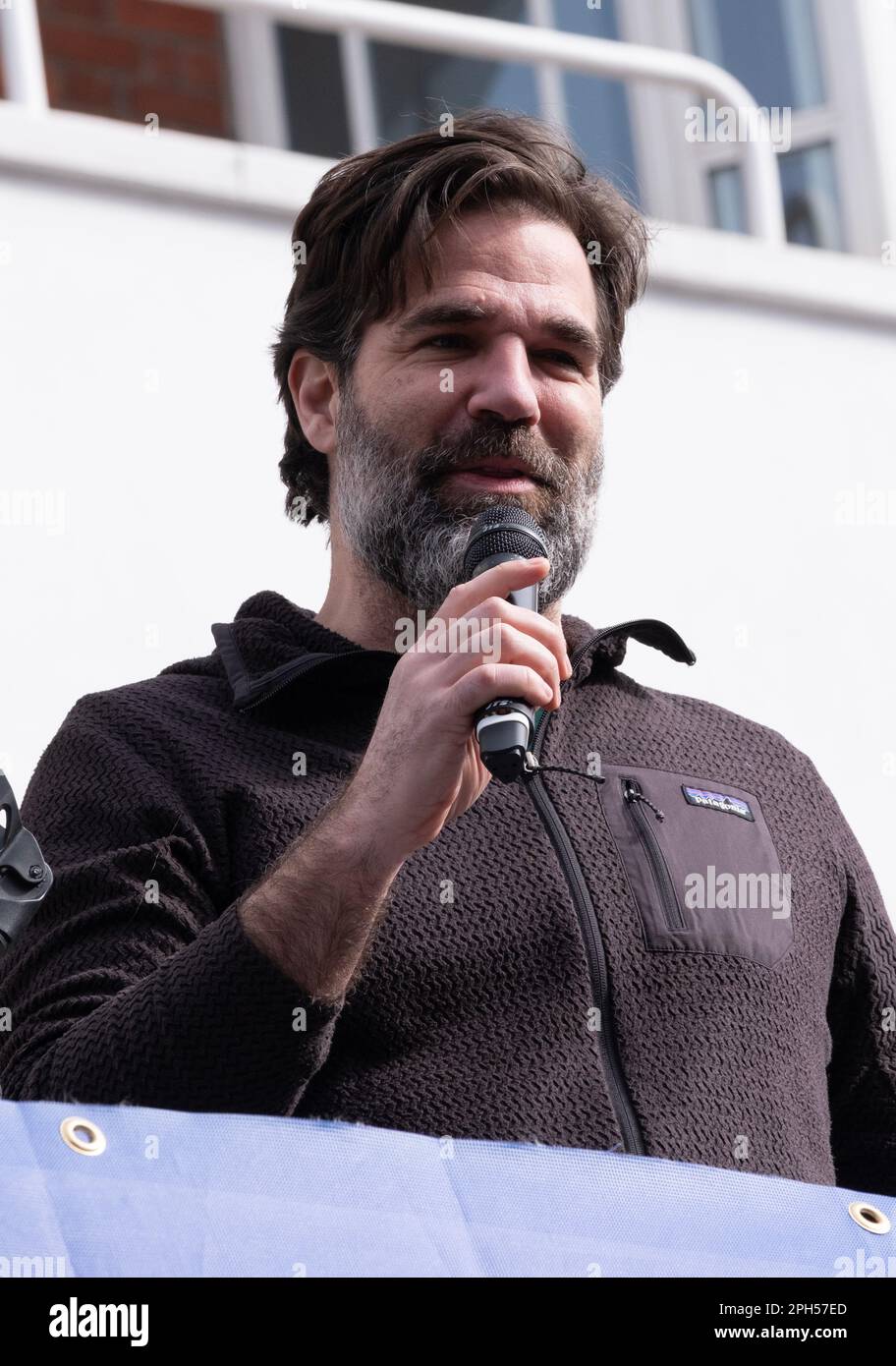 Actor Rob Delaney speaking at the SOS NHS National Demo in London ...