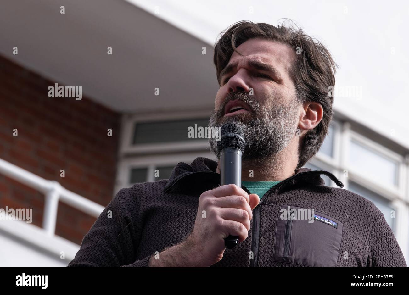 Actor Rob Delaney speaking at the SOS NHS National Demo in London ...