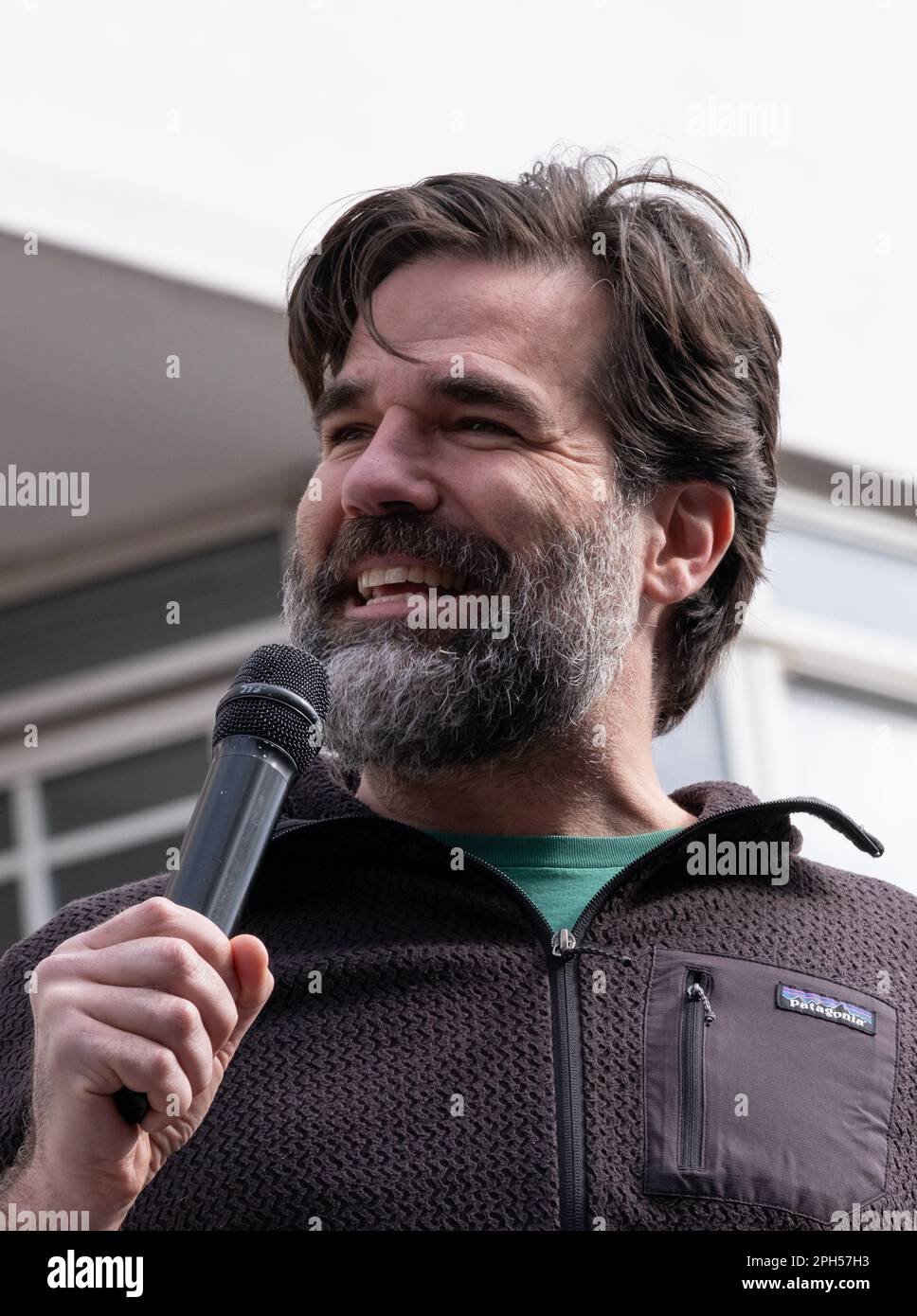 Actor Rob Delaney speaking at the SOS NHS National Demo in London ...