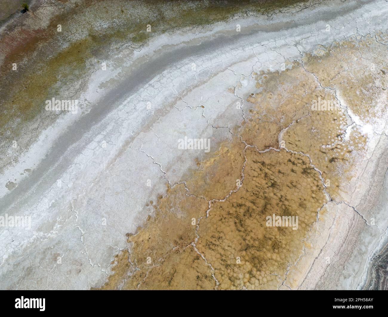 Completely dried out salt lake beside the Ruta40 in Argentina, South ...
