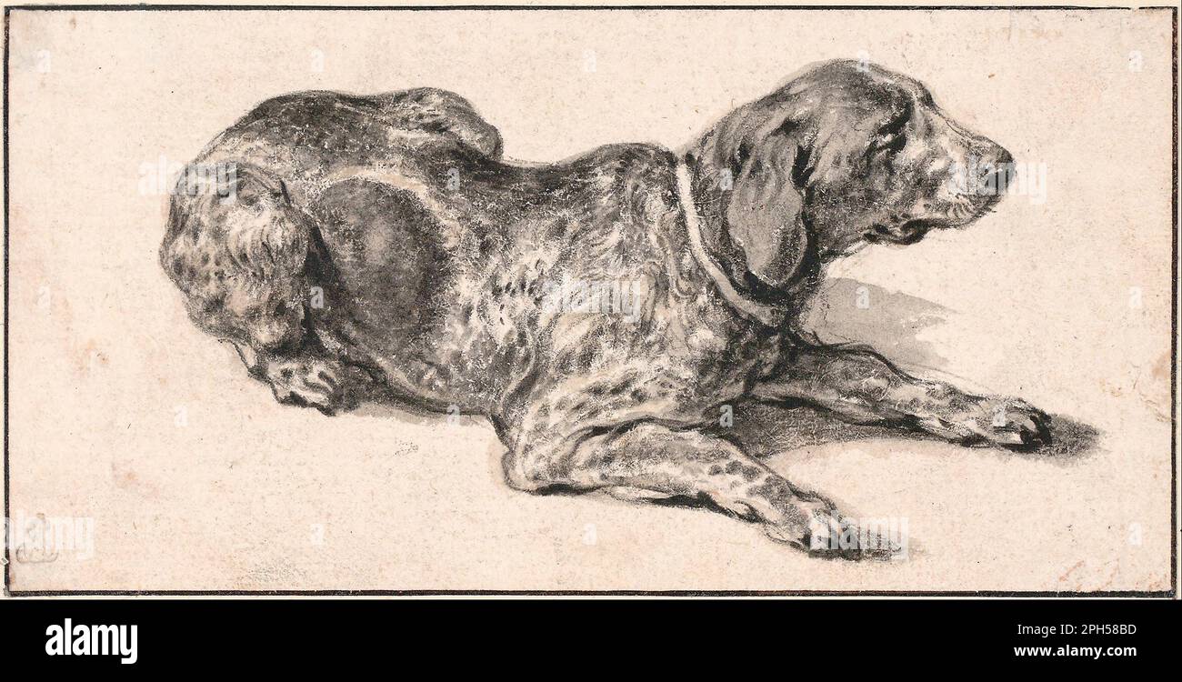 Reclining Dog 1640s by Aelbert Cuyp Stock Photo - Alamy
