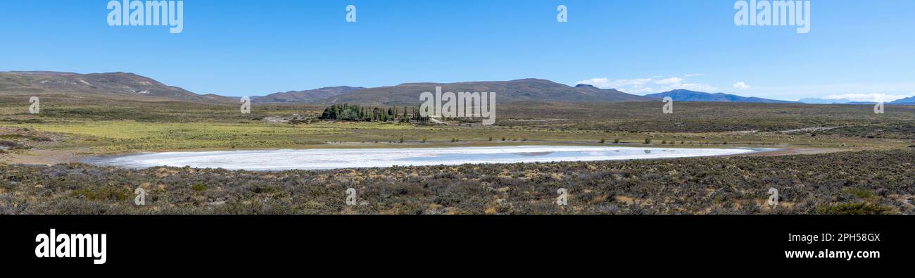 Completely dried out salt lake beside the Ruta40 in Argentina, South ...