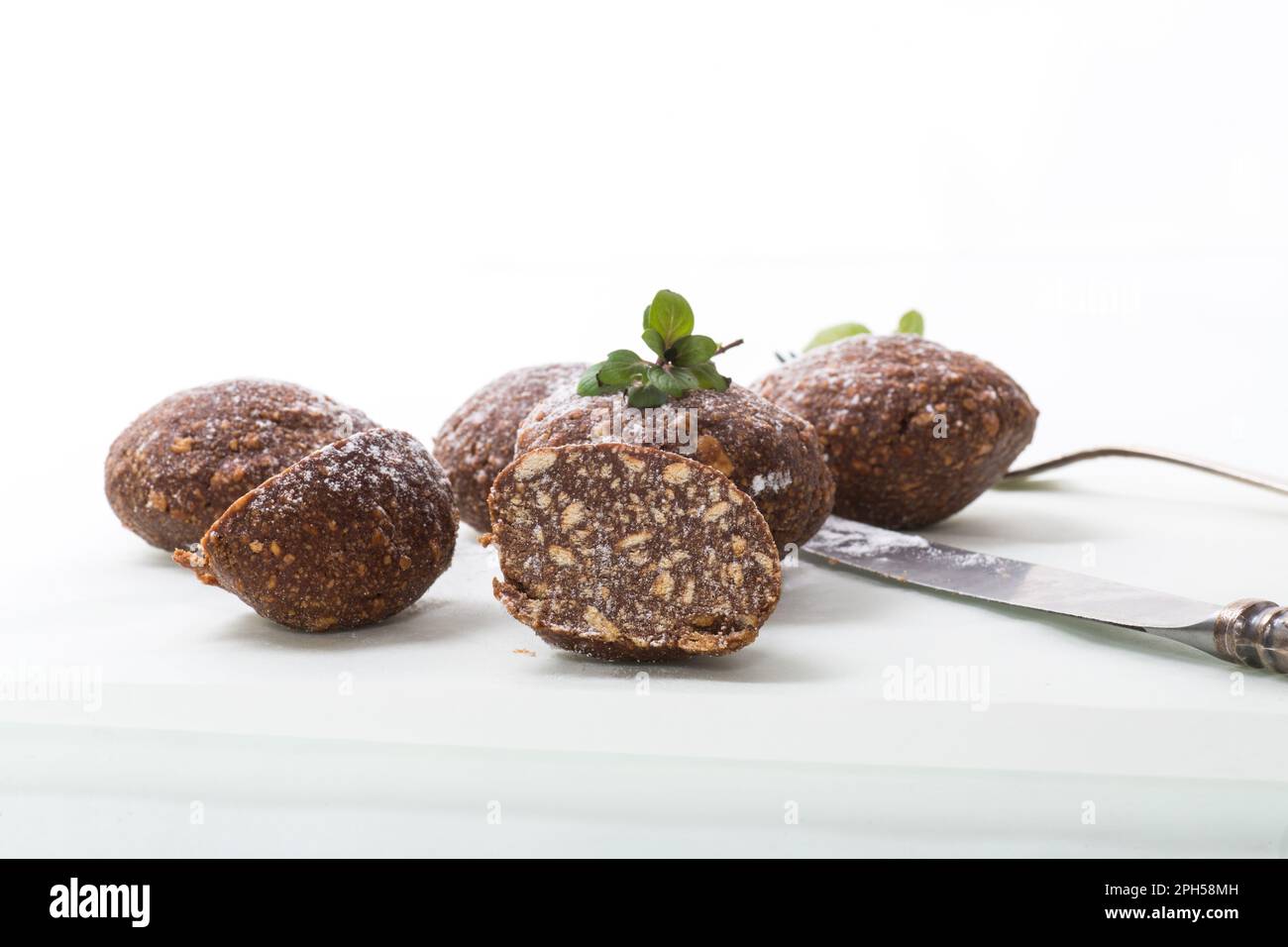 chocolate sweet cakes made from pureed biscuits with additives ...