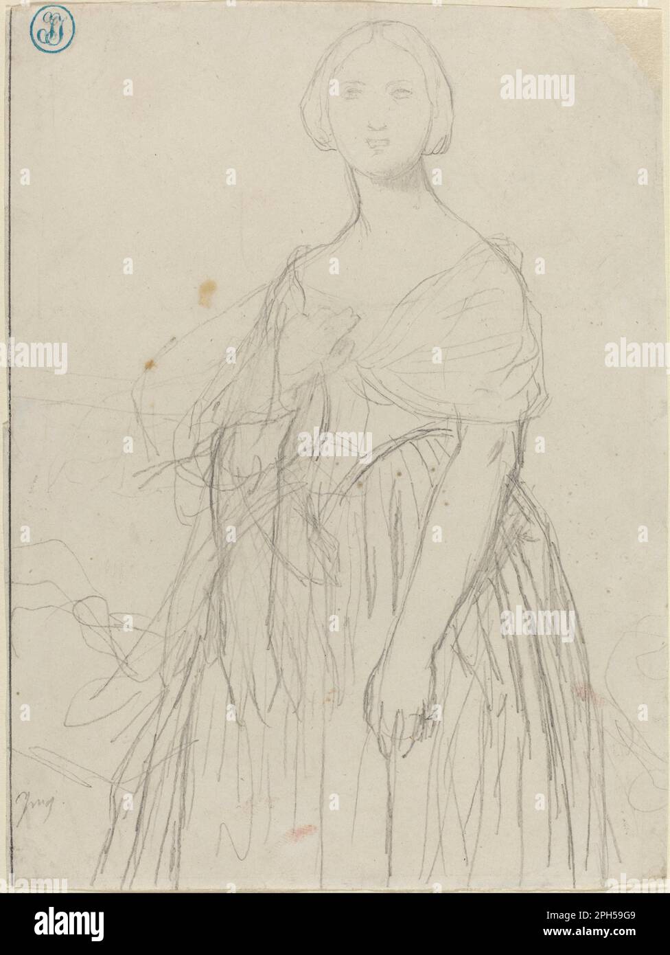Sketch for Madame Moitessier (1780 - 1867) by Jean-Auguste-Dominique ...