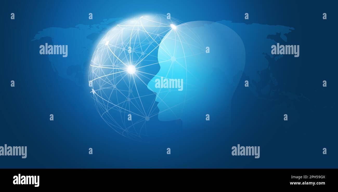 Machine Learning, Artificial Intelligence, Cloud Computing, Networks, Digital Connections Design ...