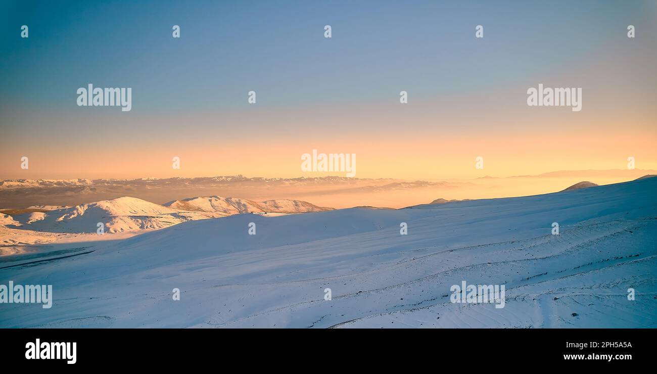 Sunset in a mountainside Stock Photo - Alamy