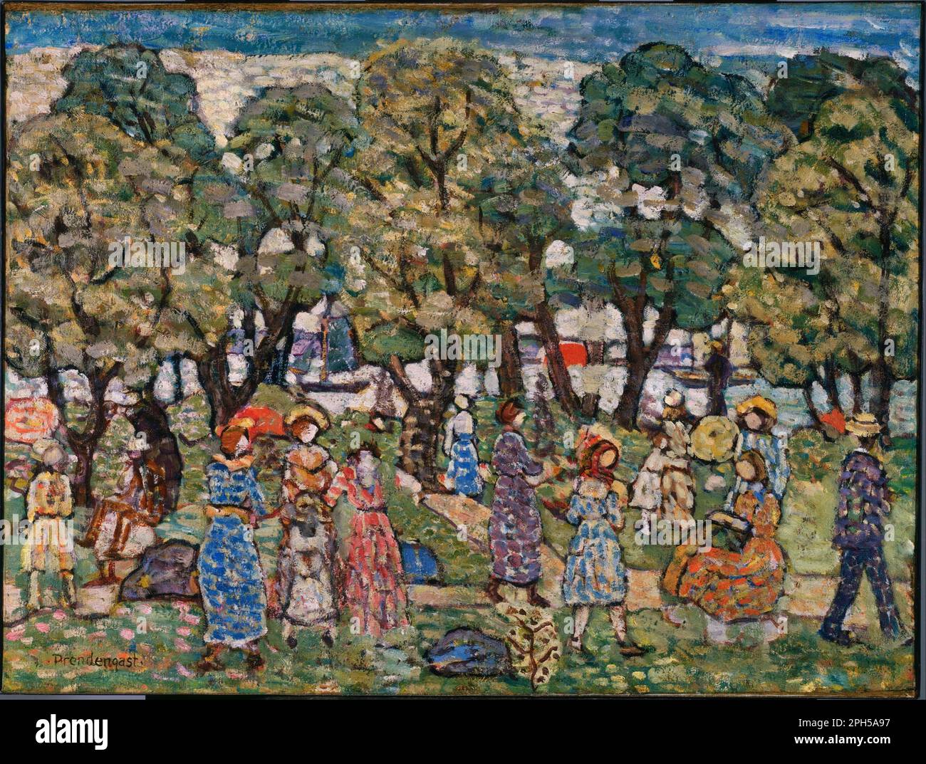 Under the Trees circa 1913 by Maurice Brazil Prendergast Stock Photo ...