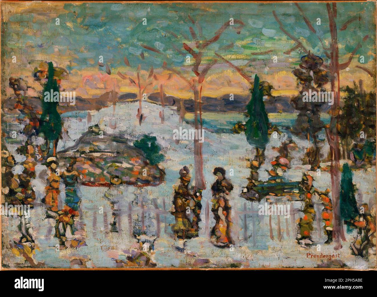Snow in April circa 1907 by Maurice Brazil Prendergast Stock Photo - Alamy