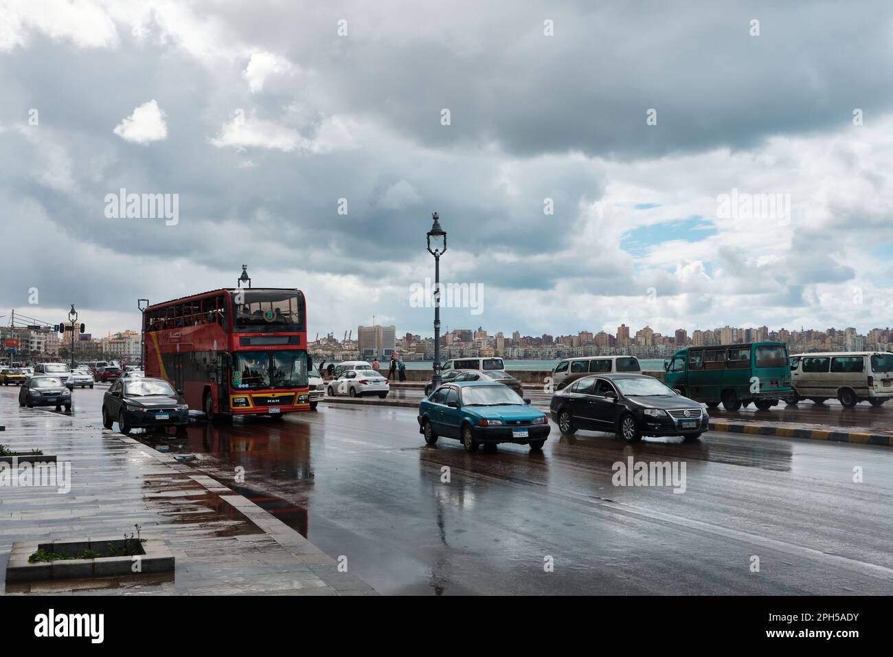 Traffic on The Corniche of Alexandria, Egypt Stock Photo - Alamy