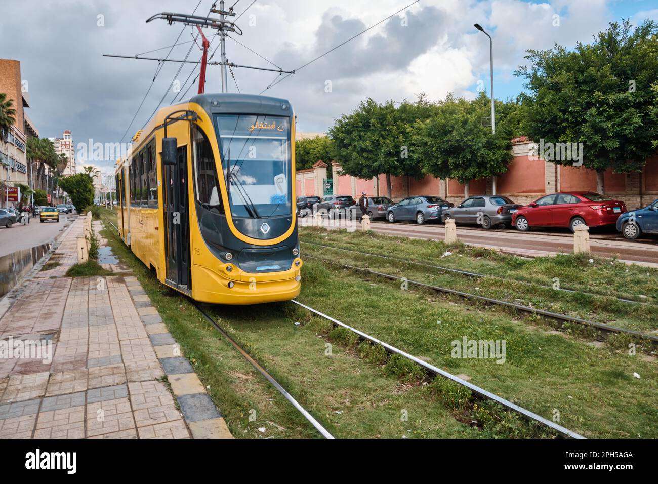 Tram alexandria street egypt hi-res stock photography and images - Alamy