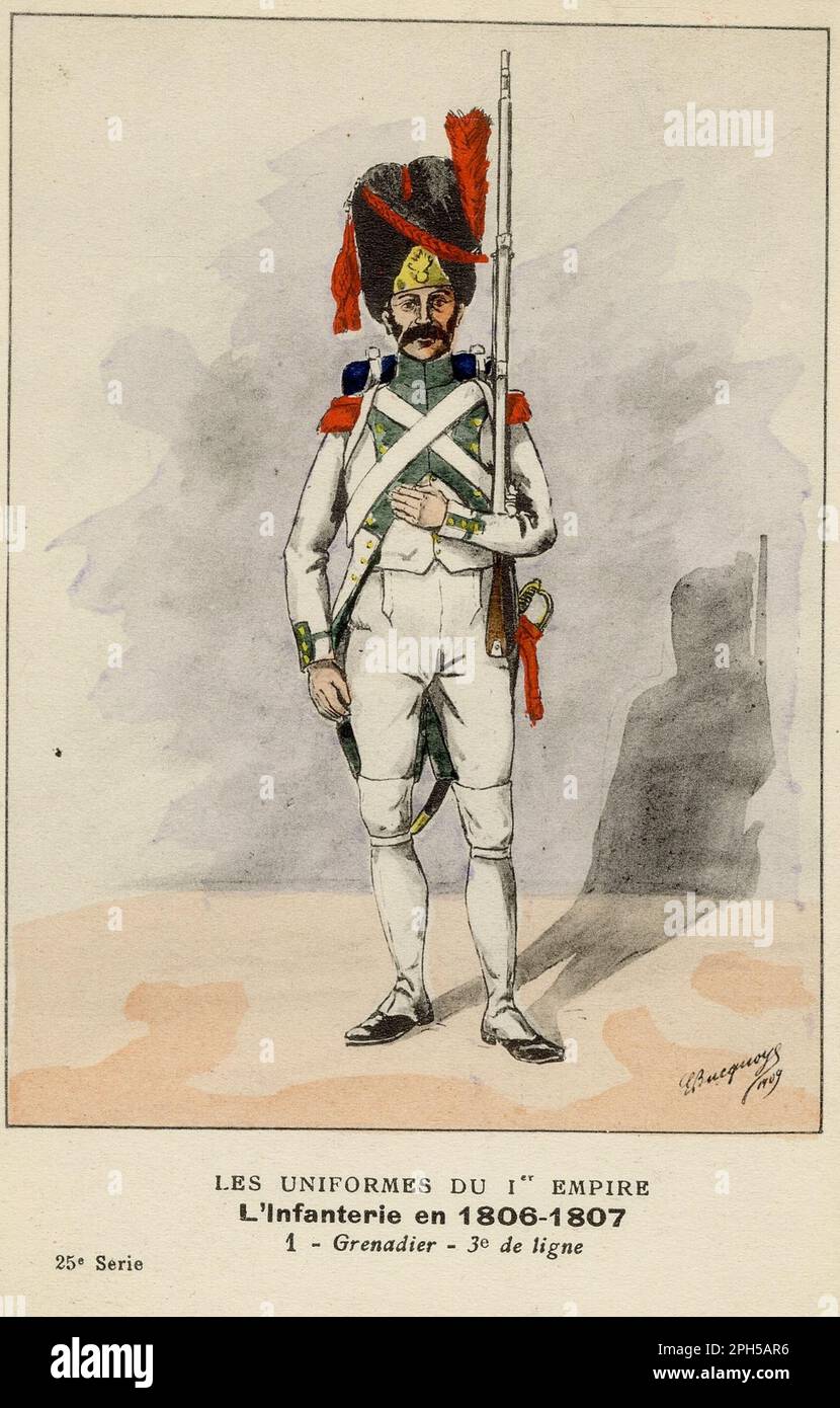 grenadier du 3e régiment d'infanterie de ligne en 1806 - 1807 Stock Photo - Alamy
