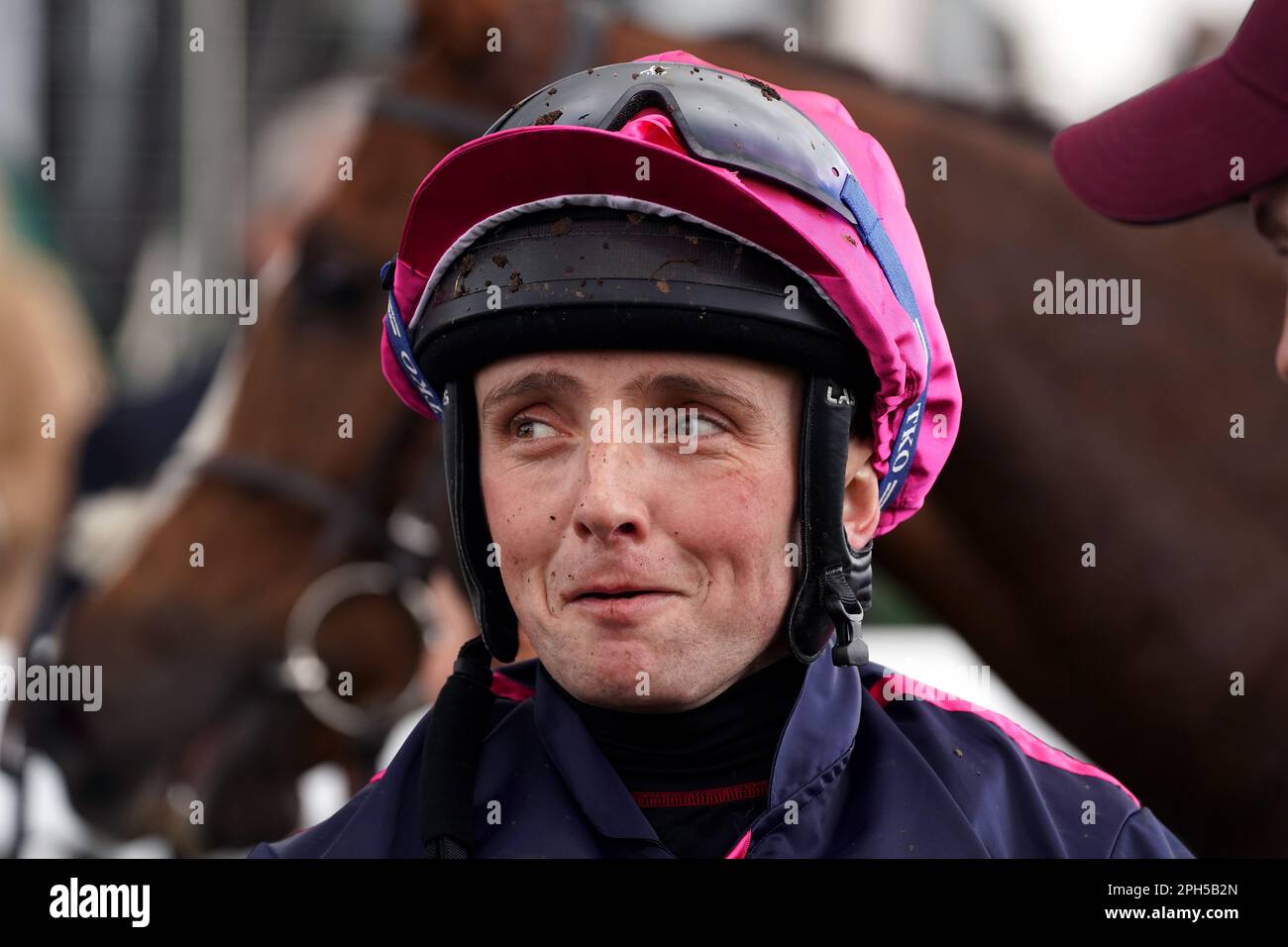 Jockey Chris Hayes after winning the Compas Stallions Handicap with ...