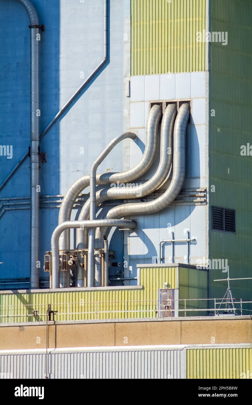 Pipework and ducting at Dungeness, Kent, UK Stock Photo - Alamy
