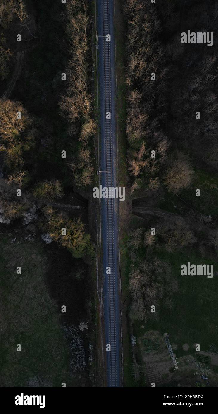 Aerial photo of a railroad Stock Photo - Alamy